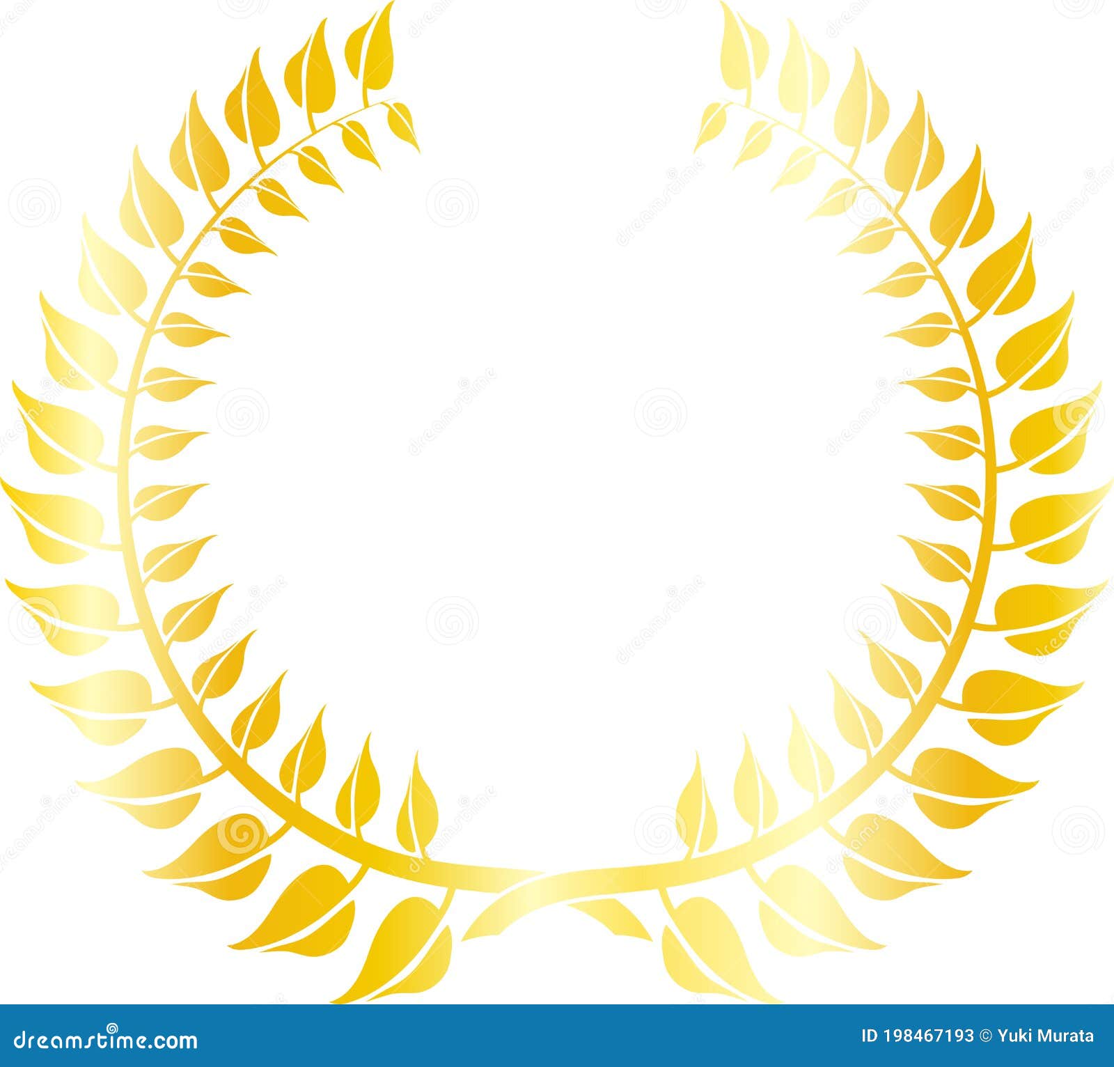 Round frame of gold laurel stock vector. Illustration of material ...