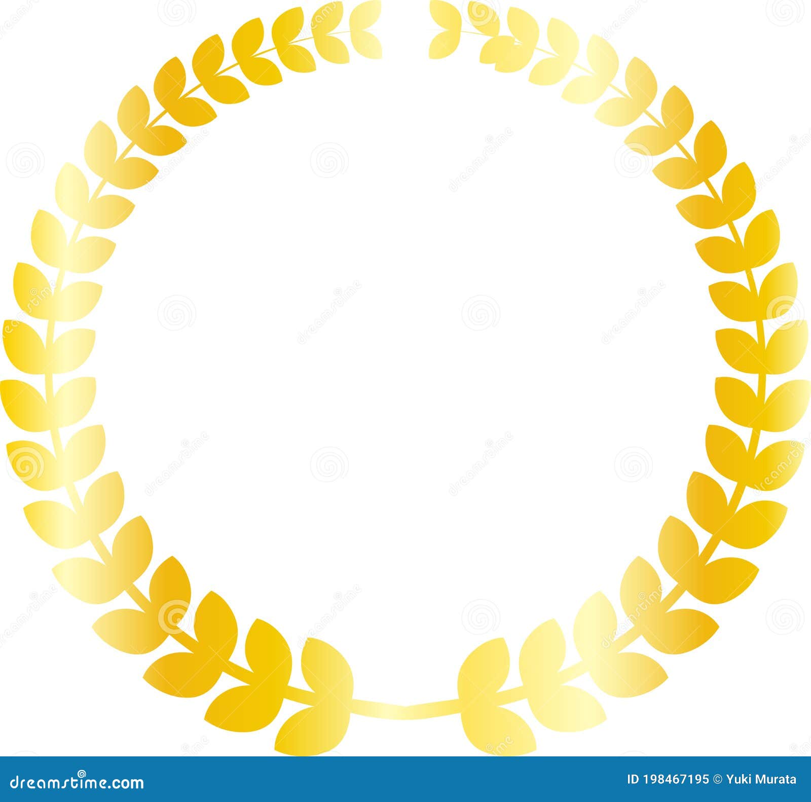 Round frame of gold laurel stock vector. Illustration of third - 198467195