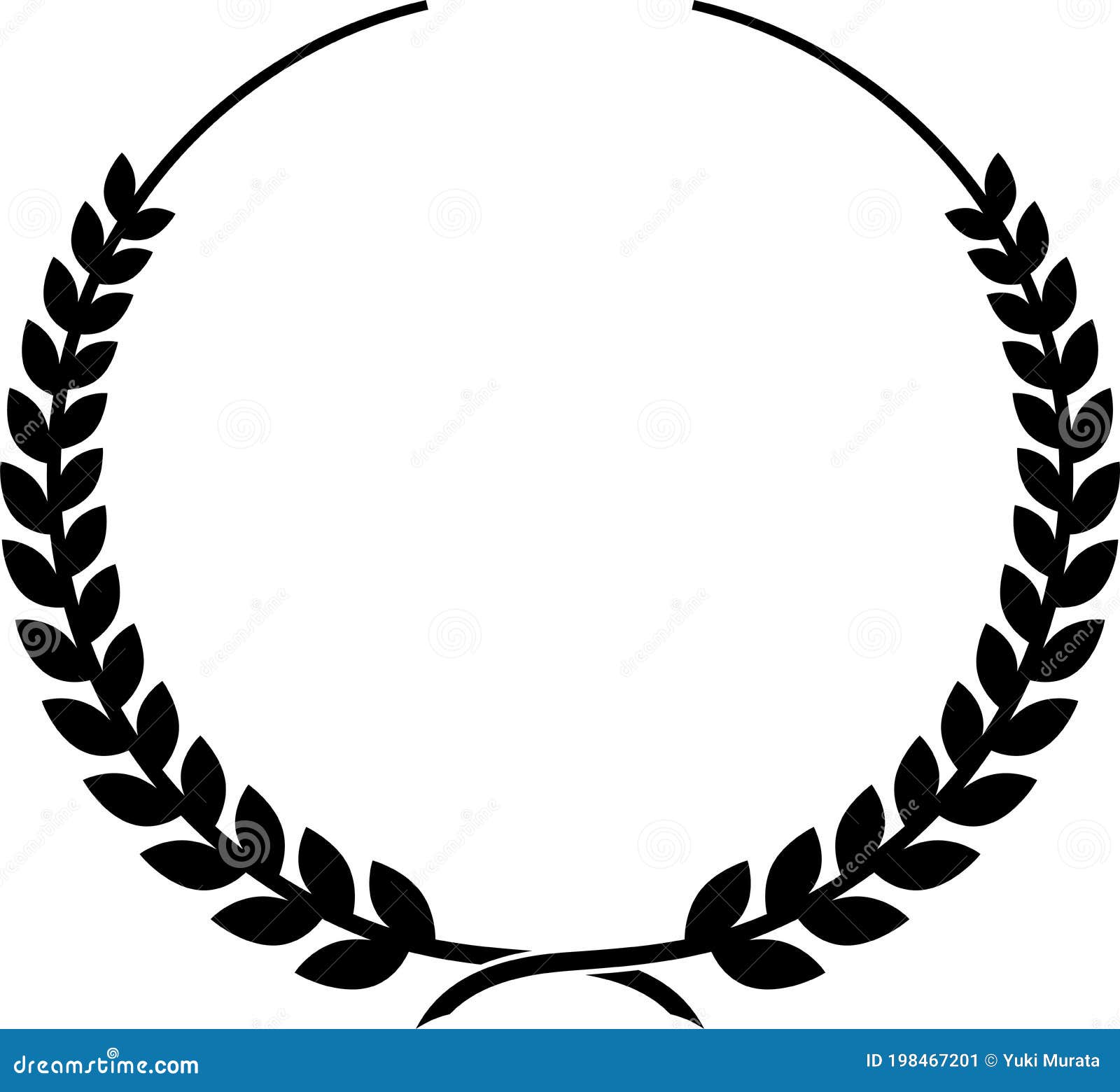 Round Frame of Laurel Black Silhouette Stock Vector - Illustration of ...