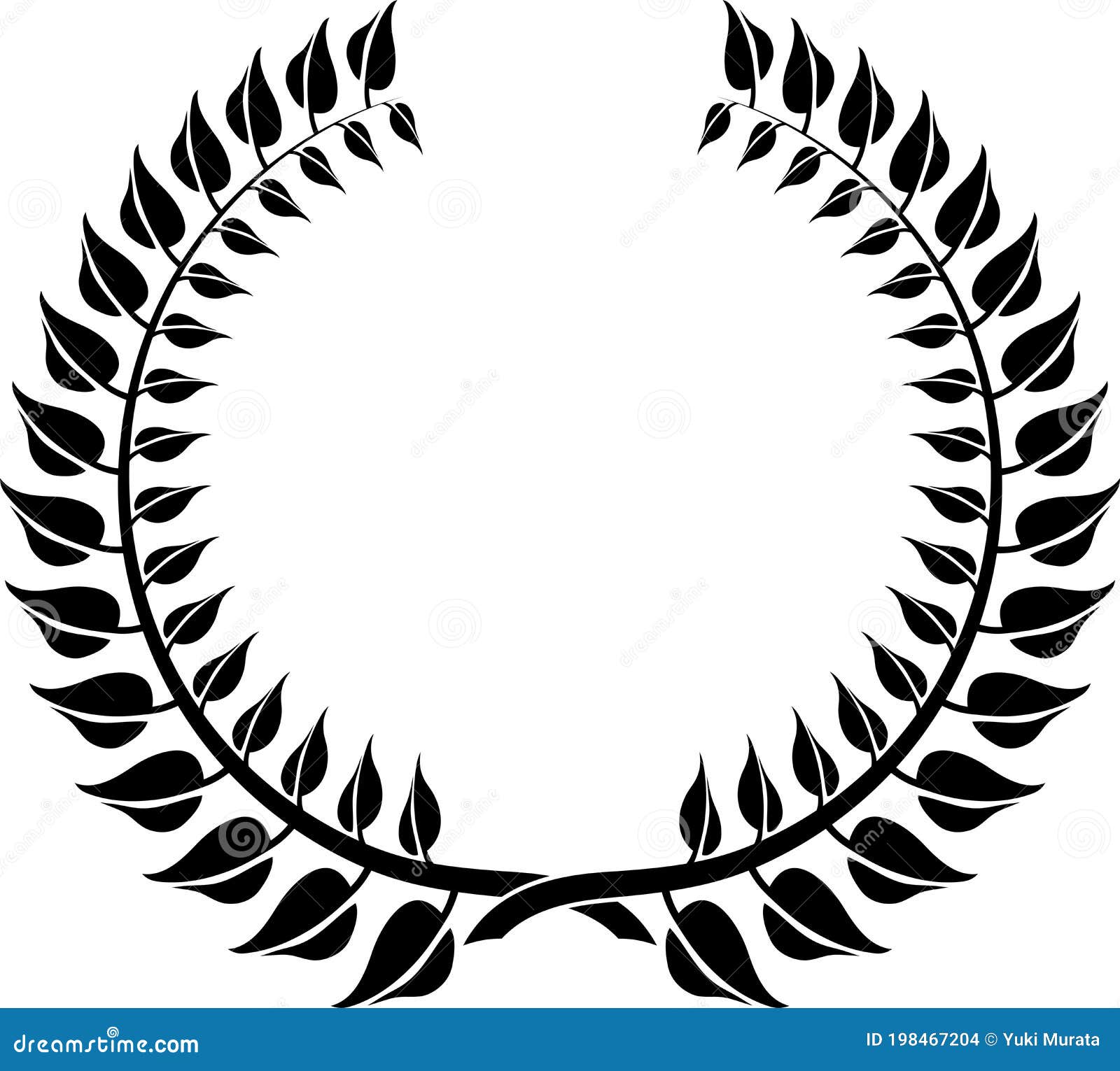 Round Frame of Laurel Black Silhouette Stock Vector - Illustration of ...