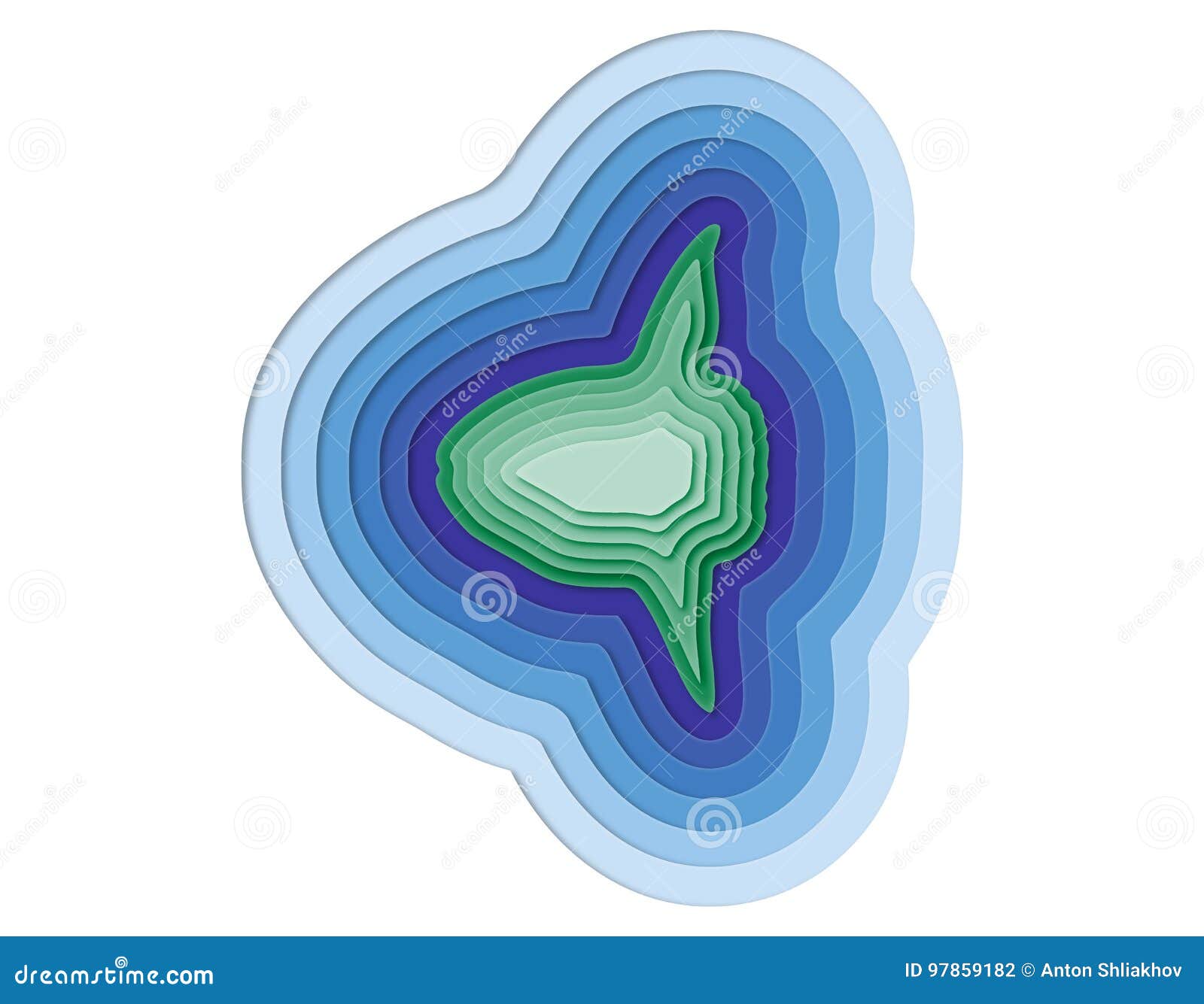 Illustration of a Layered Fish in the Ocean Stock Illustration ...