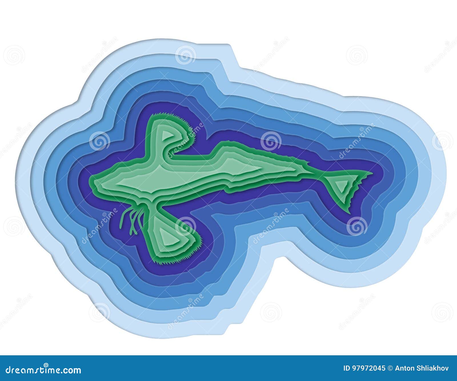 Illustration of a Layered Fish in the Ocean Stock Illustration ...