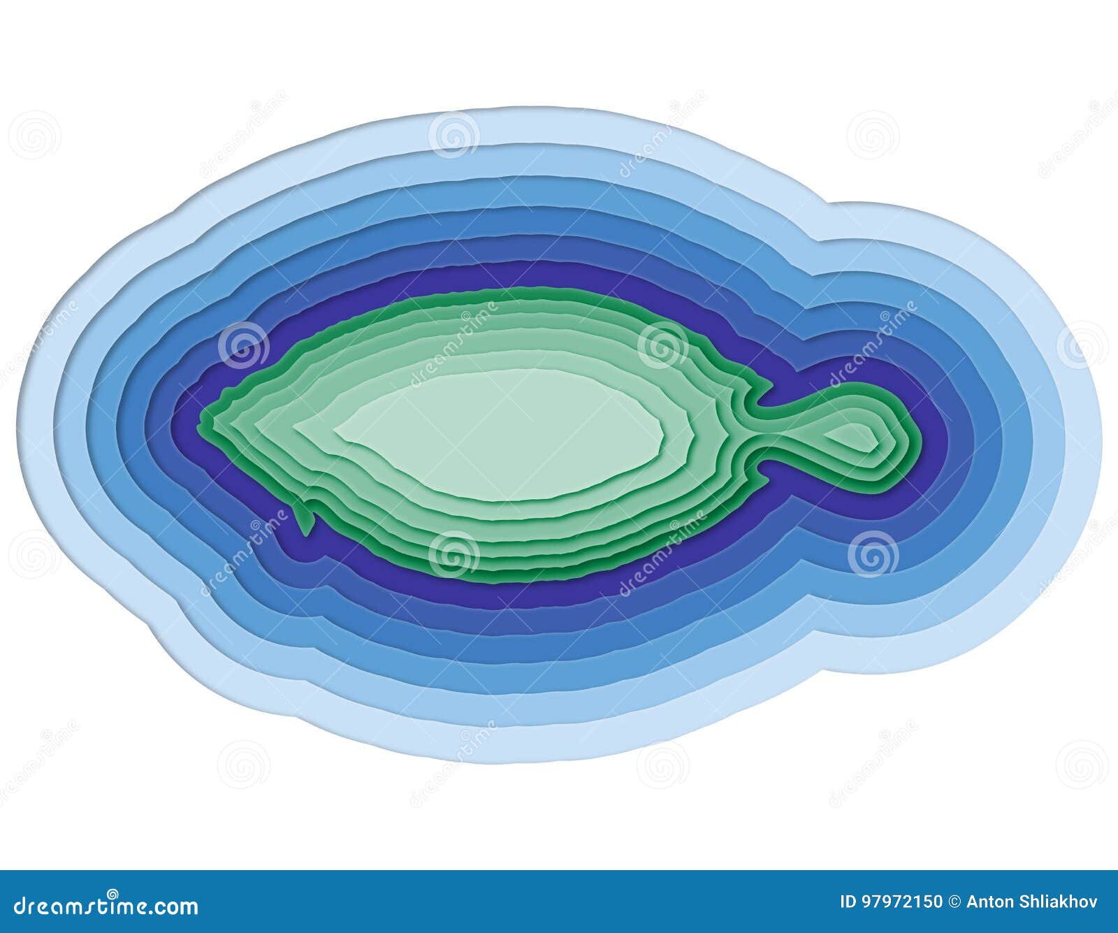 Illustration of a Layered Fish in the Ocean Stock Illustration ...