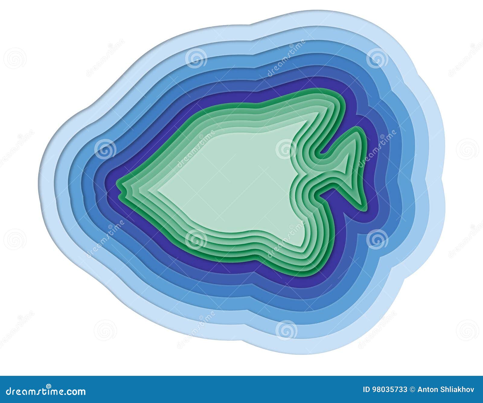 Illustration of a Layered Fish in the Ocean Stock Illustration ...