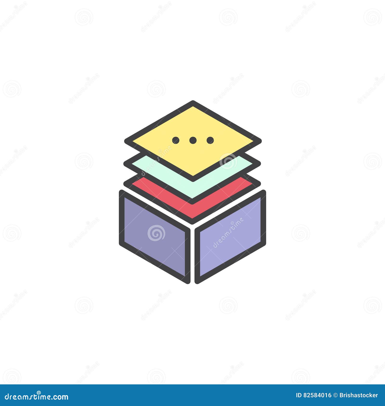 Illustration Layered Stacks Showing Working Progress, Level Indicator ...