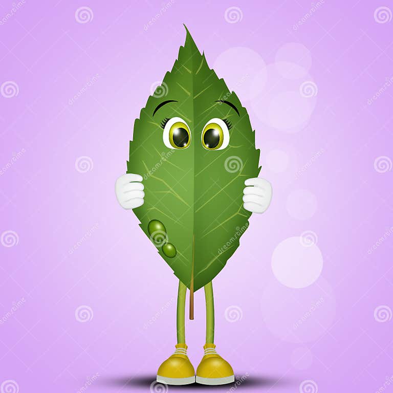 Funny leaf cartoon icon stock illustration. Illustration of funny ...
