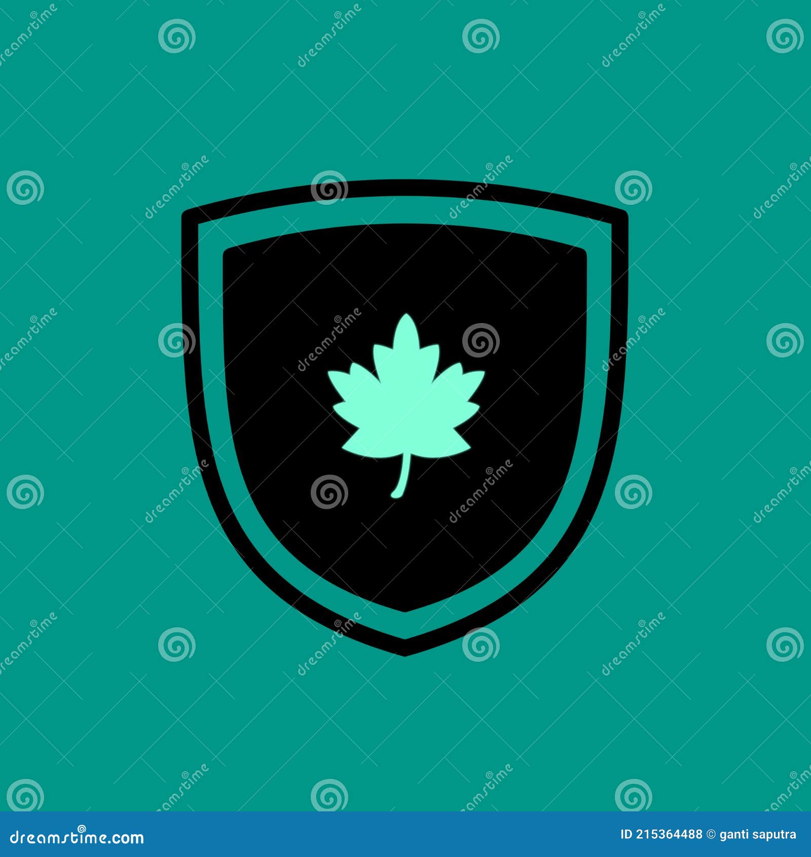 This is an Illustration of a Leaf Shield Design Stock Illustration ...