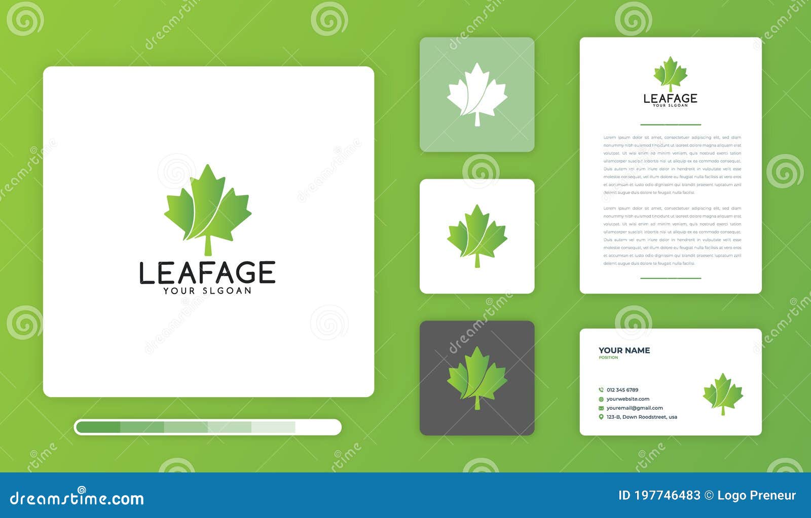 Illustration Of Leafage Logo Design Cartoon Vector | CartoonDealer.com ...
