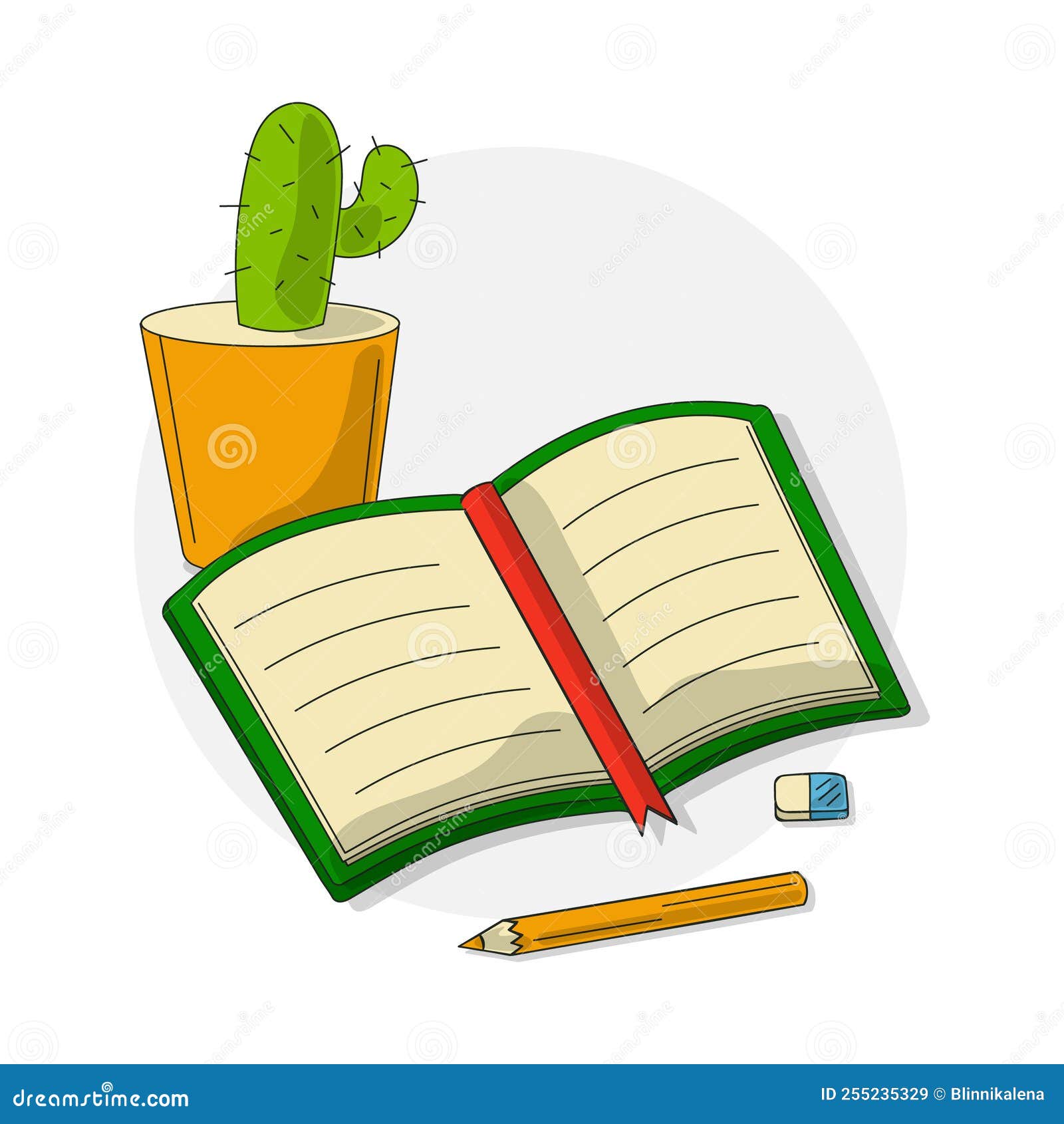 Illustration of Learning - Do Your Homework. Open Notebook, Pencil and ...