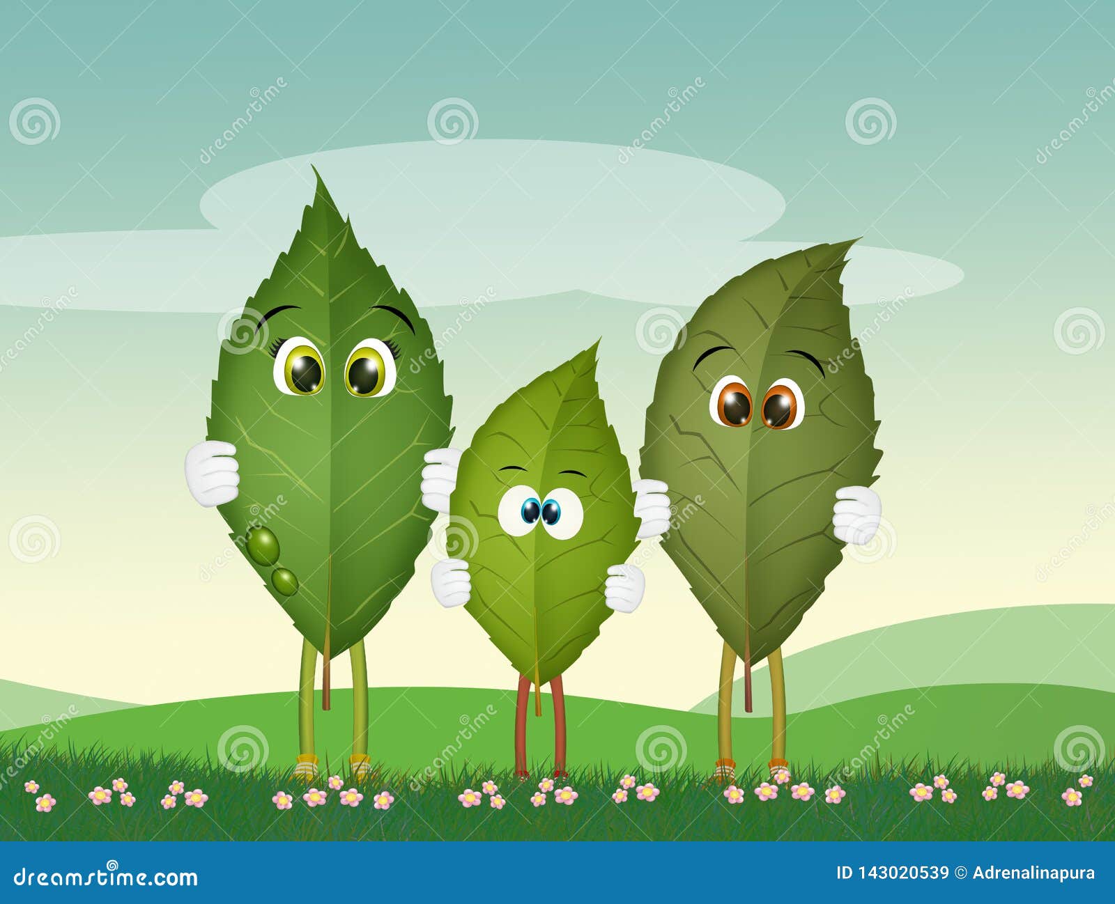Illustration of Leaves Family Stock Illustration - Illustration of face ...