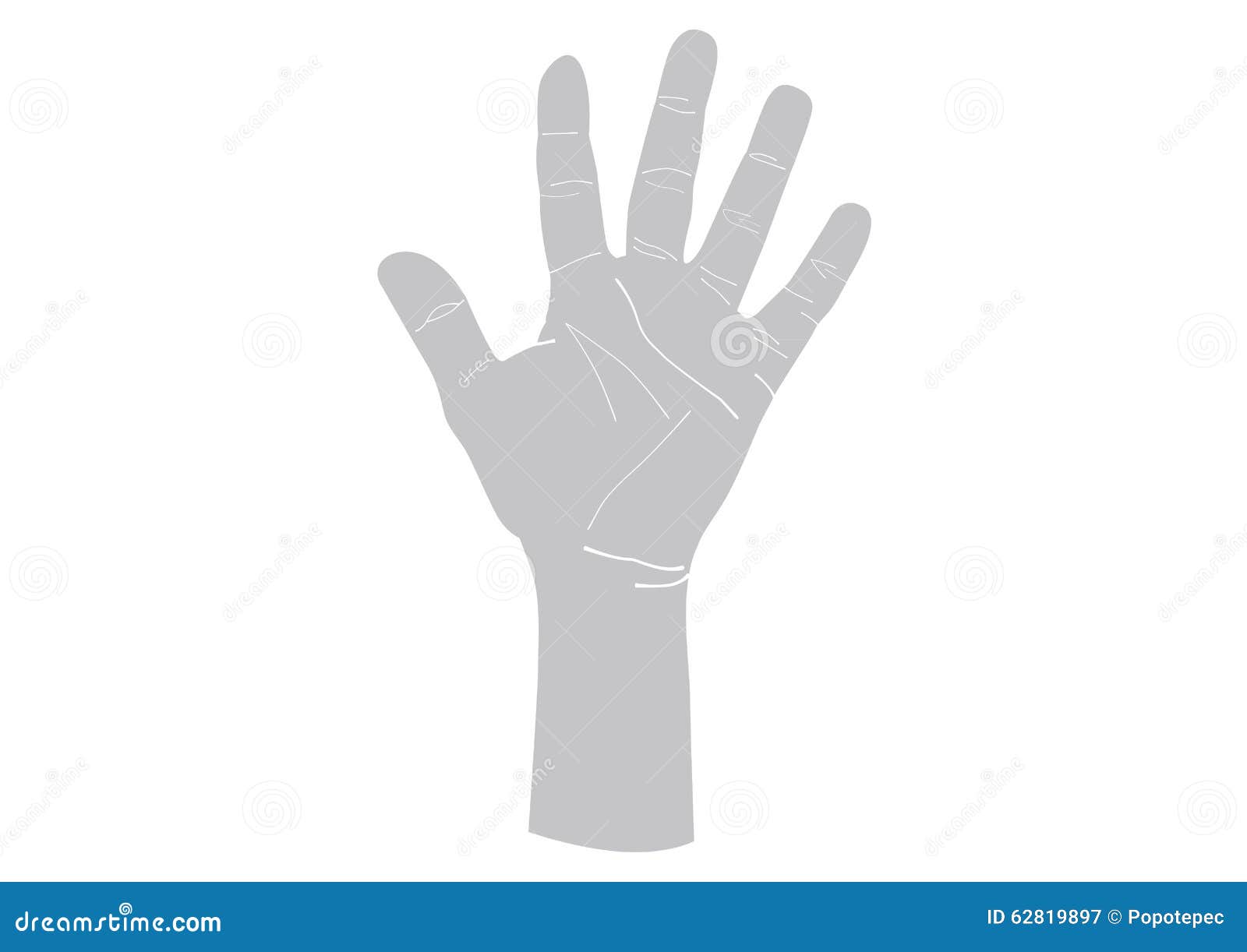 Illustration of Left Human Hand. Stock Vector - Illustration of ...