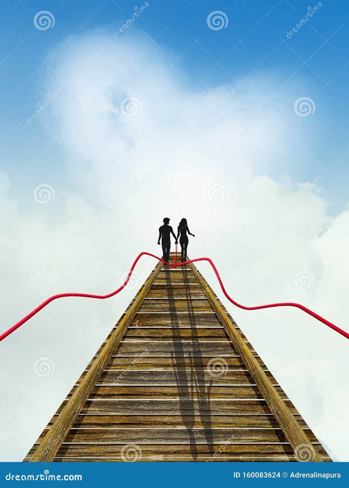 The Legend of the Red Thread Stock Illustration - Illustration of woman ...