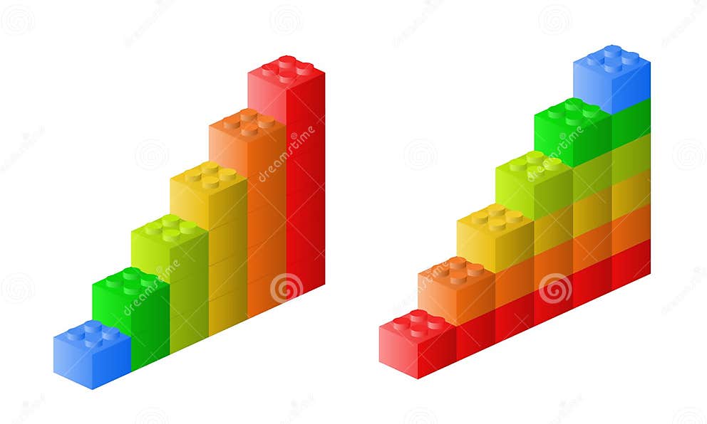 Lego graph stock vector. Illustration of color, stair - 30184746