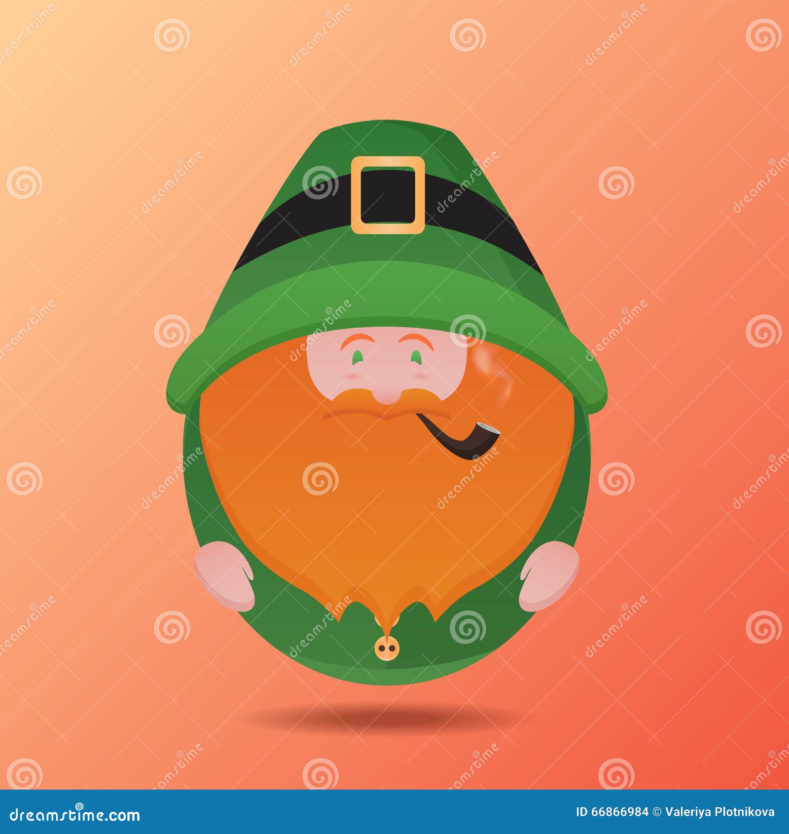 Illustration of Leprechaun with a Pipe on St. Patrick S Day Stock ...