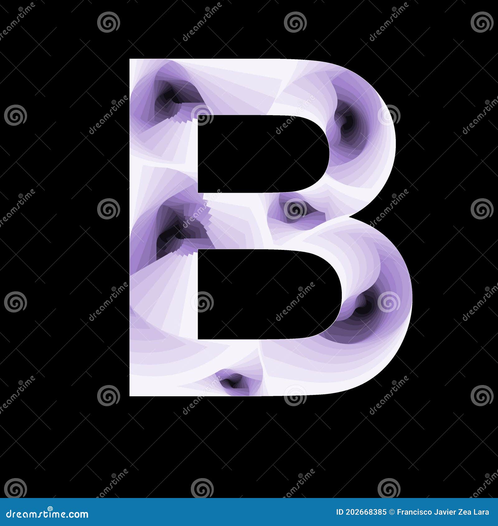 Illustration with the Letter B in Abstract Style and Purple Gradient ...