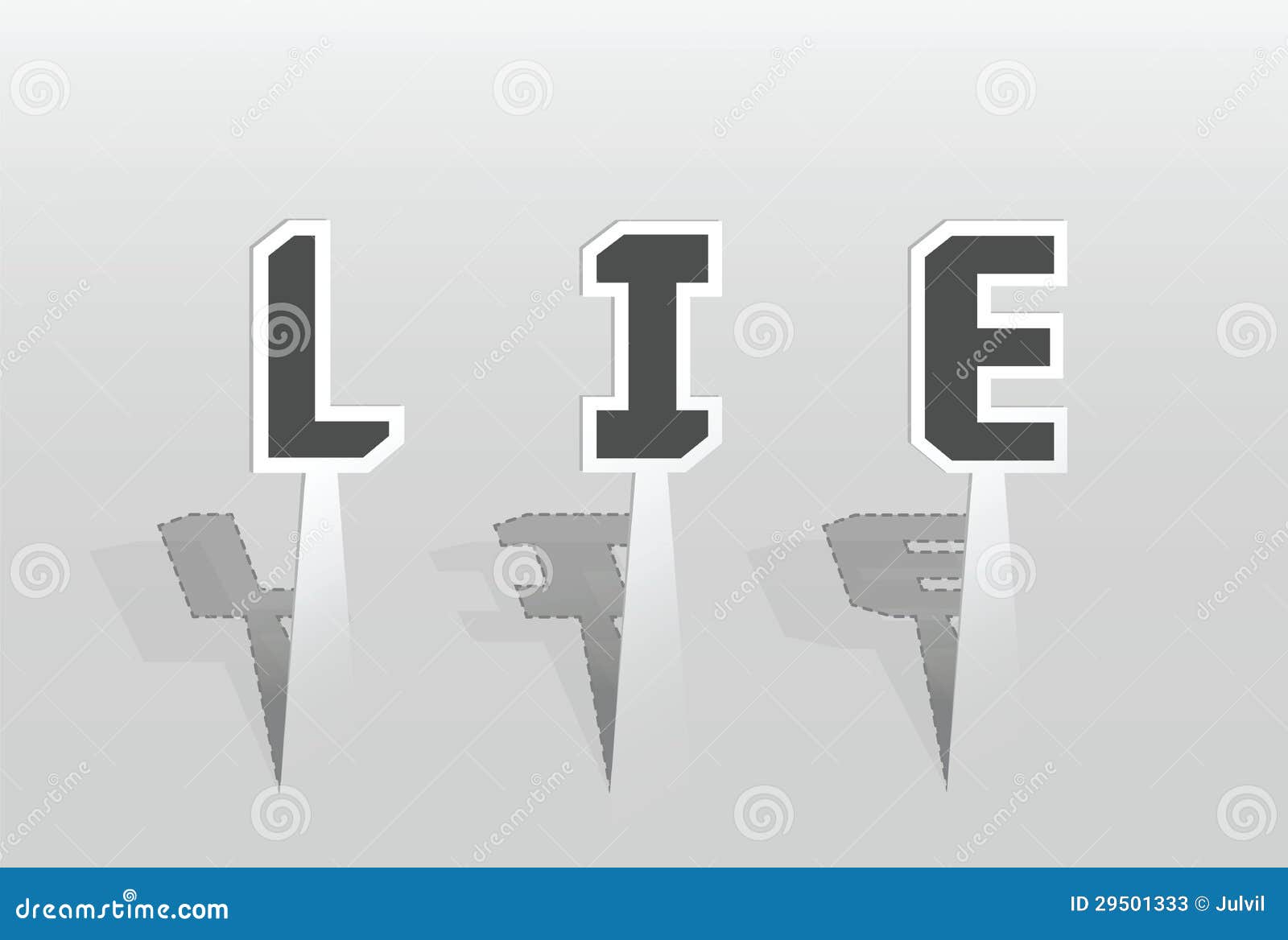 Illustration of LIE word stock vector. Illustration of shadow - 29501333