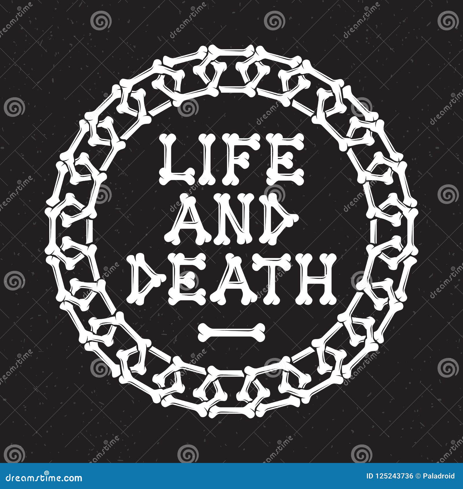 Life and Death of a Chain of Bones Stock Vector - Illustration of ...