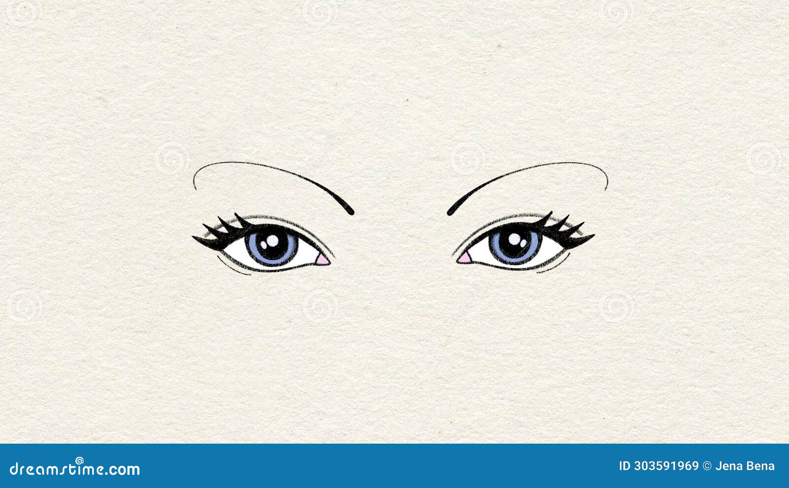 Illustration of Light Blue Eyes (half Mascara Version) Stock Vector ...