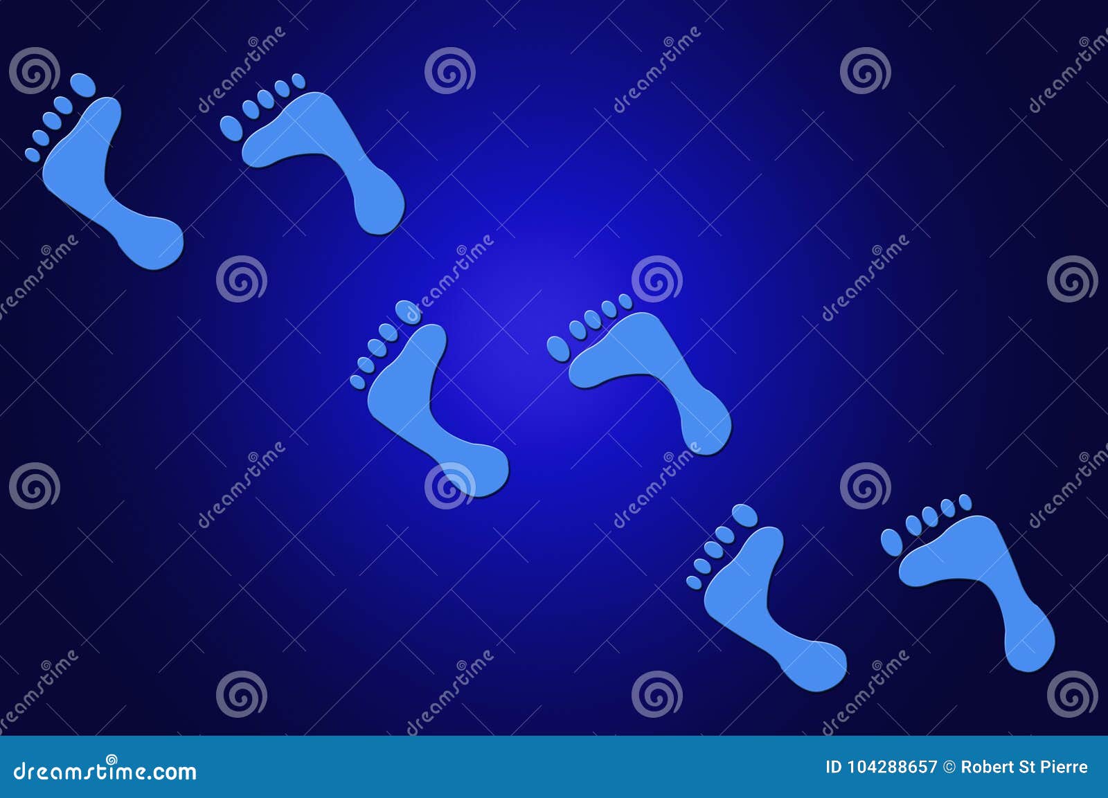 Illustration of Light Blue Foot Prints in Diagonal Stock Illustration ...