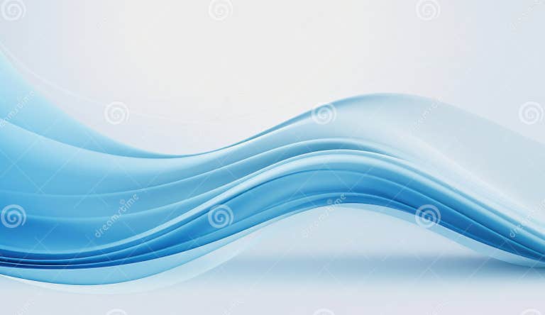 Illustration with Light Blue Modern Wave on White Background with ...