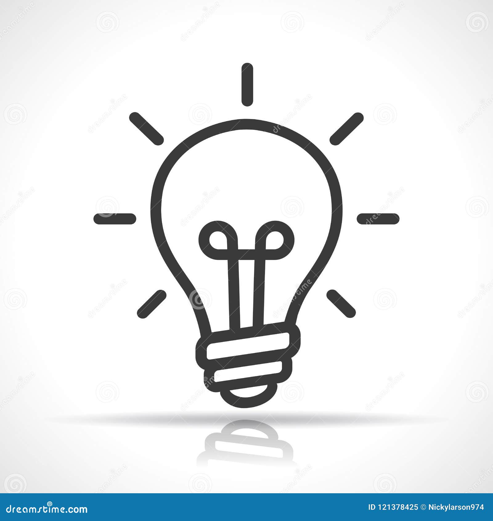 Light Bulb Icon on White Background Stock Vector - Illustration of lamp ...