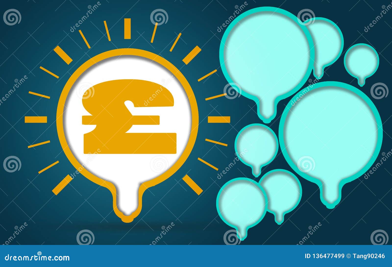 Illustration of Light Bulb with a Pound Sign Stock Illustration ...