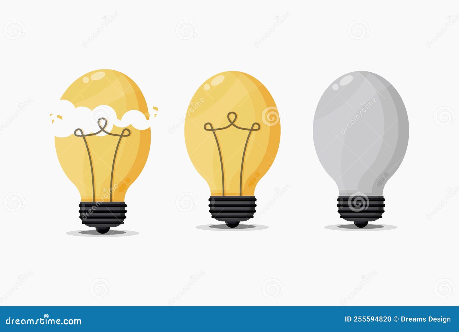 Illustration of Light Bulb Set Stock Vector - Illustration of flat ...