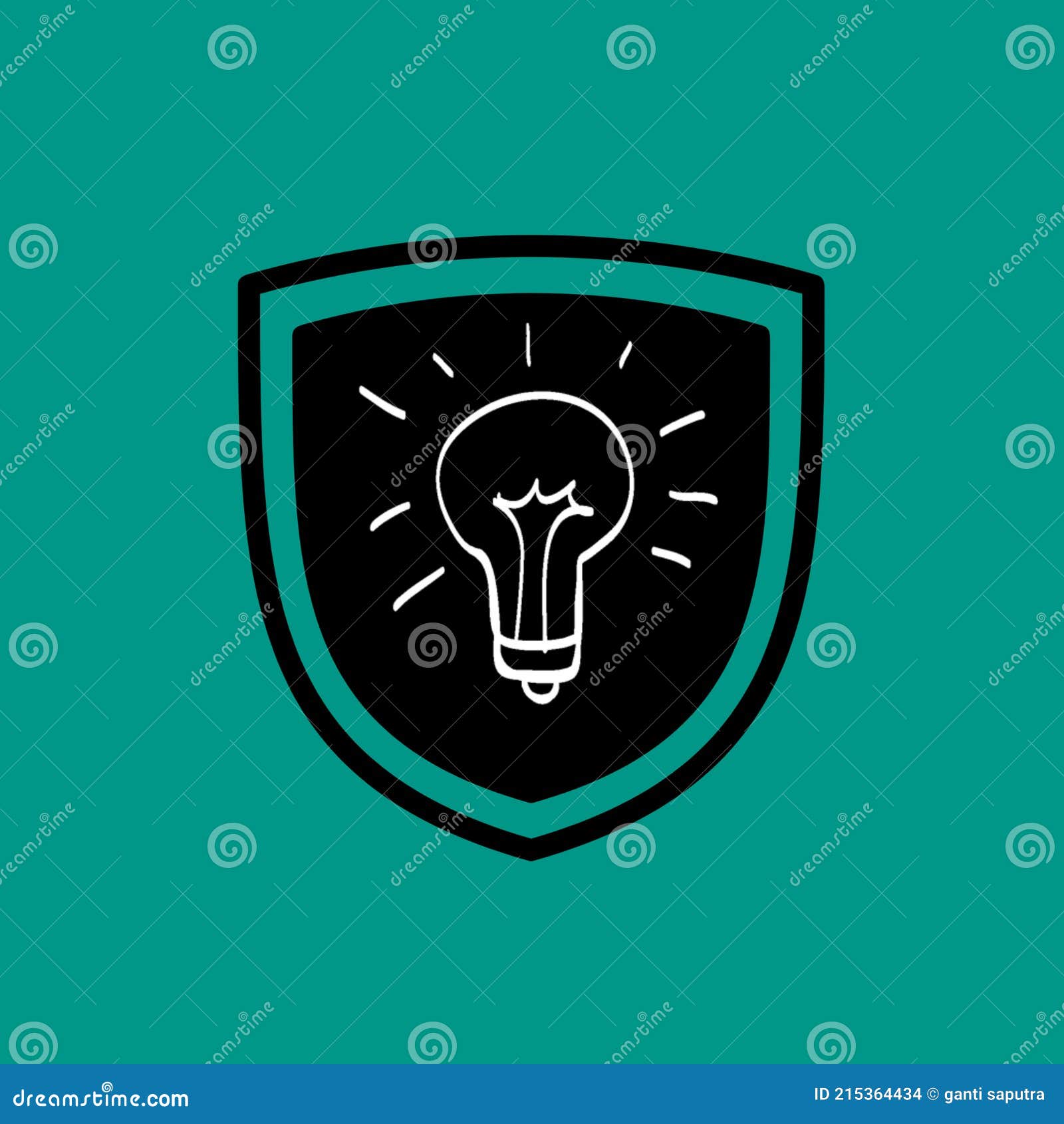 This is an Illustration of the Light Bulb Shield Design Stock ...