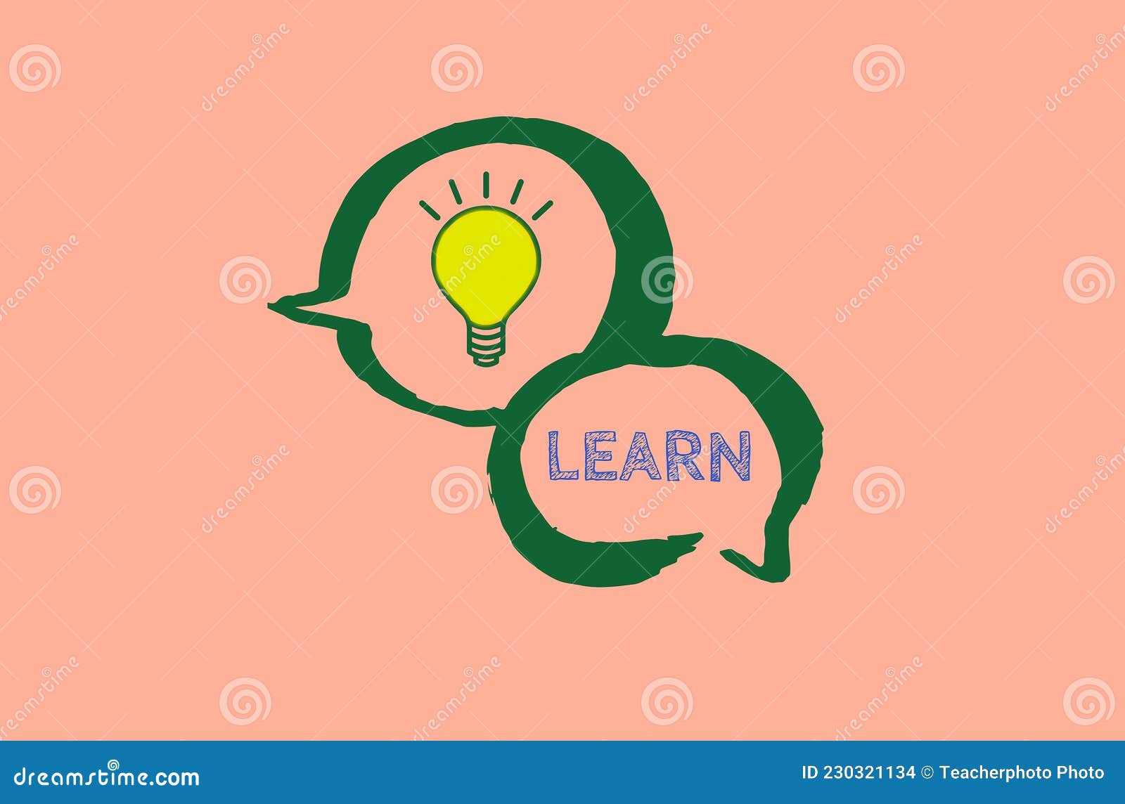 An Illustration of Light Bulb with Text LEARN Stock Illustration ...