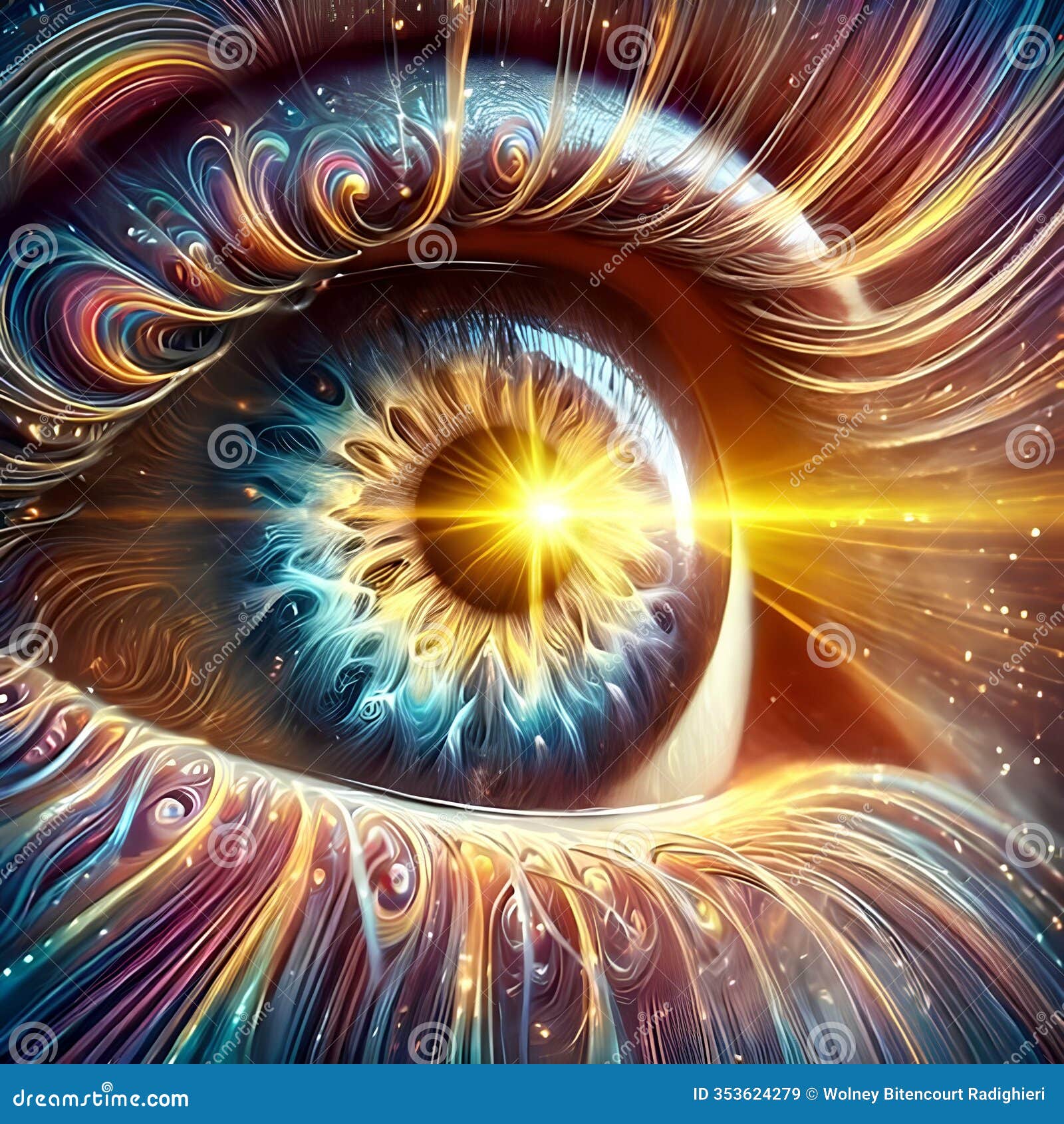 Illustration of a Light Source Reflected in the Eye Stock Illustration ...