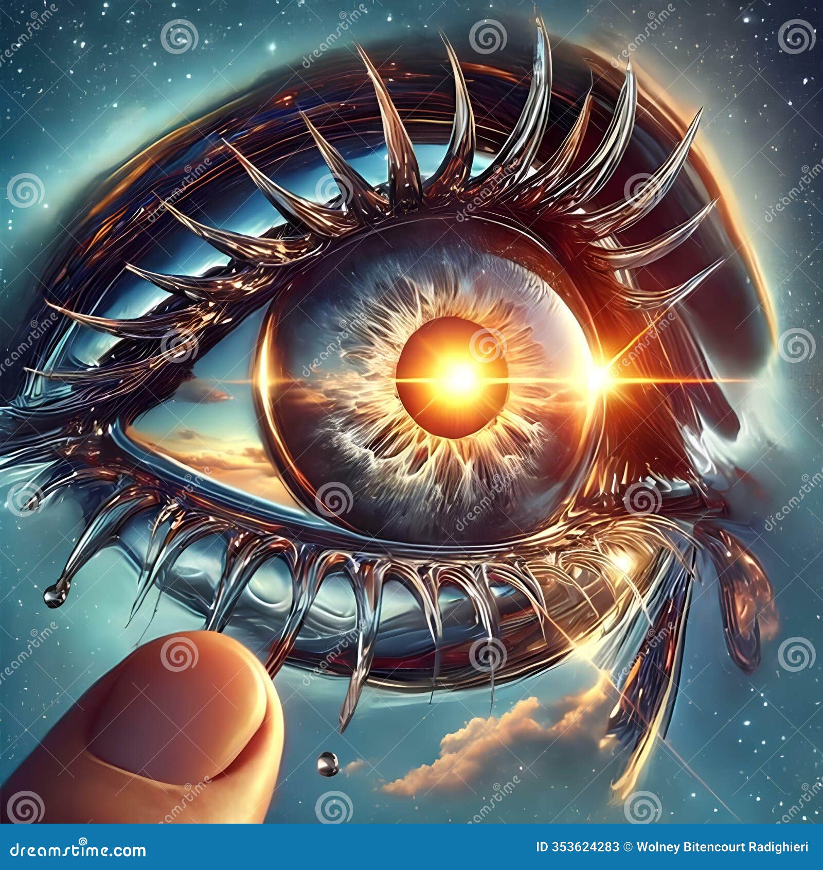 Illustration of a Light Source Reflected in the Eye Stock Illustration ...