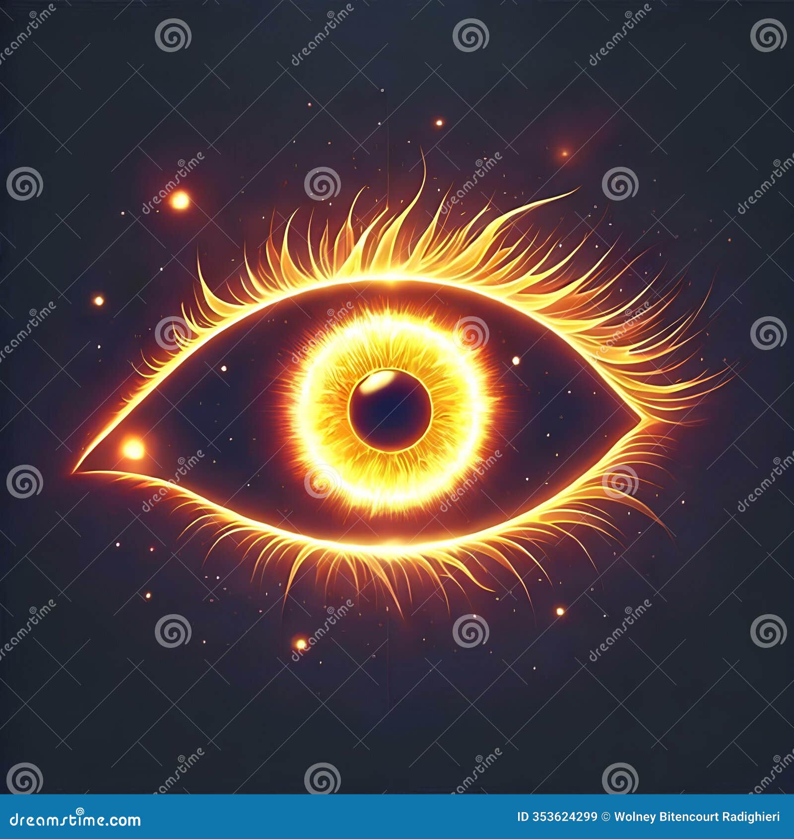 Illustration of a Light Source Reflected in the Eye Stock Illustration ...