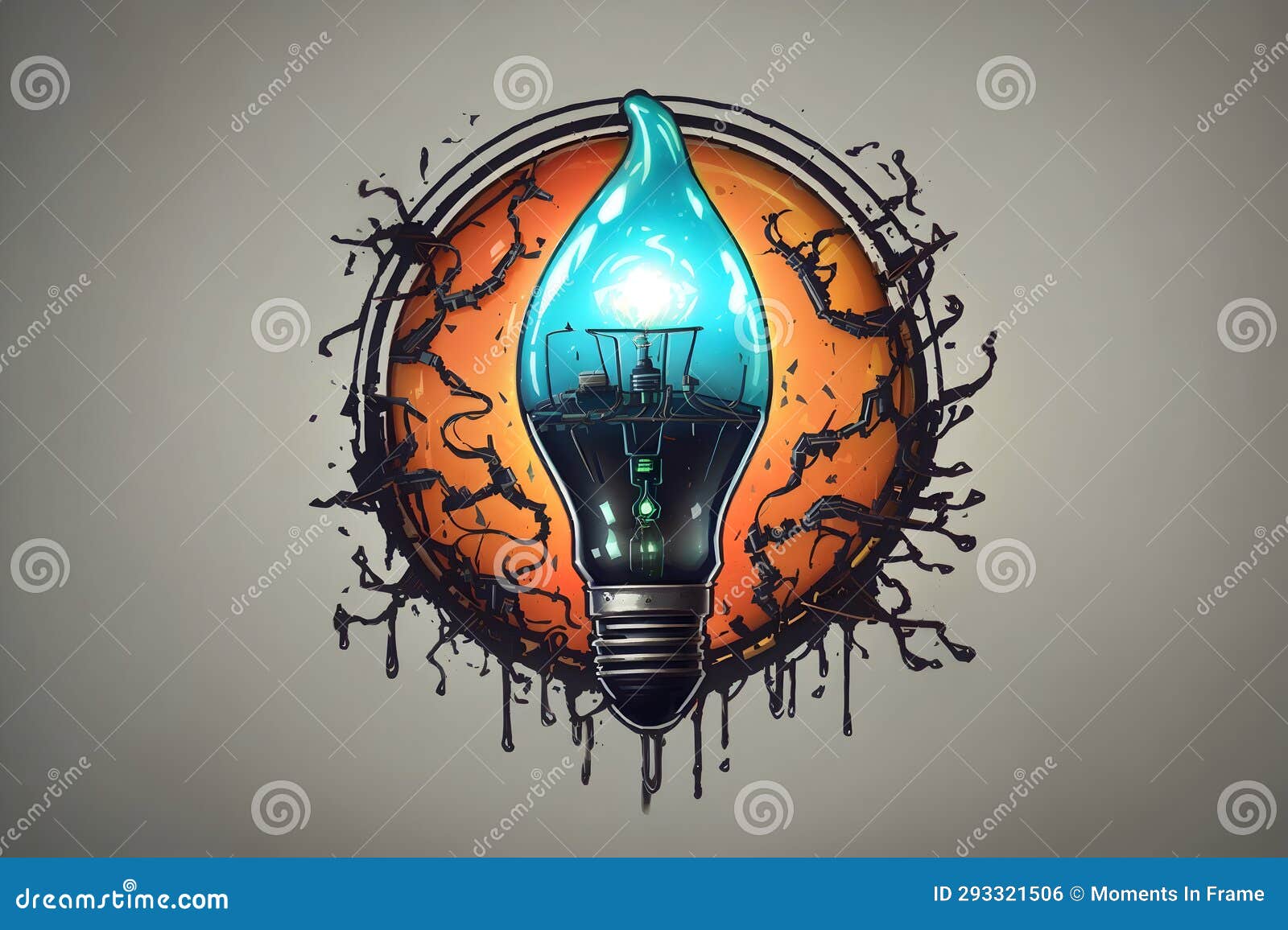Illustration of a Lightbulb with a Burning Bulb Inside. Stock ...