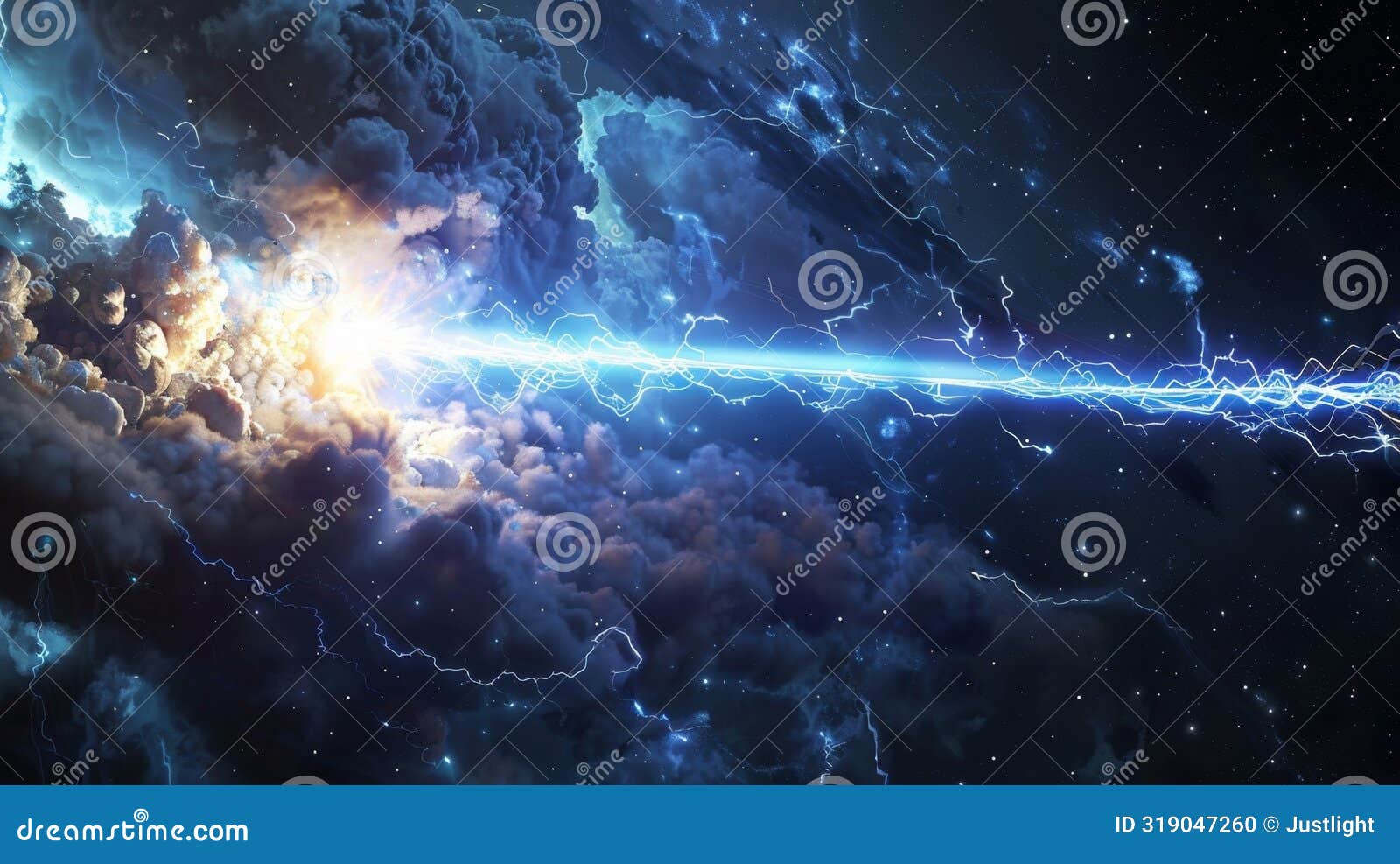 An Illustration of a Lightning Rod Emitting a Beam of Light ...
