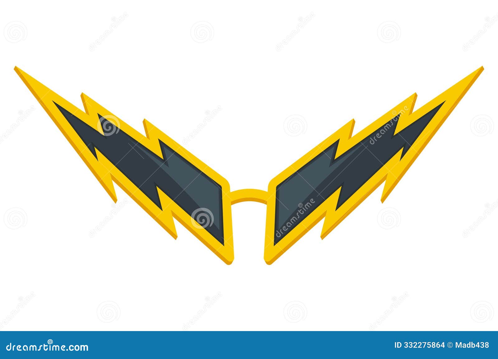 Illustration of Lightning Shaped Sunglasses. Vector. Stock Photo ...