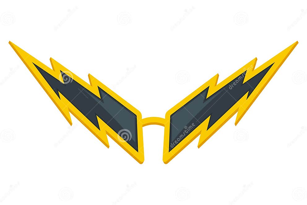 Illustration of Lightning Shaped Sunglasses. Vector. Stock Photo ...