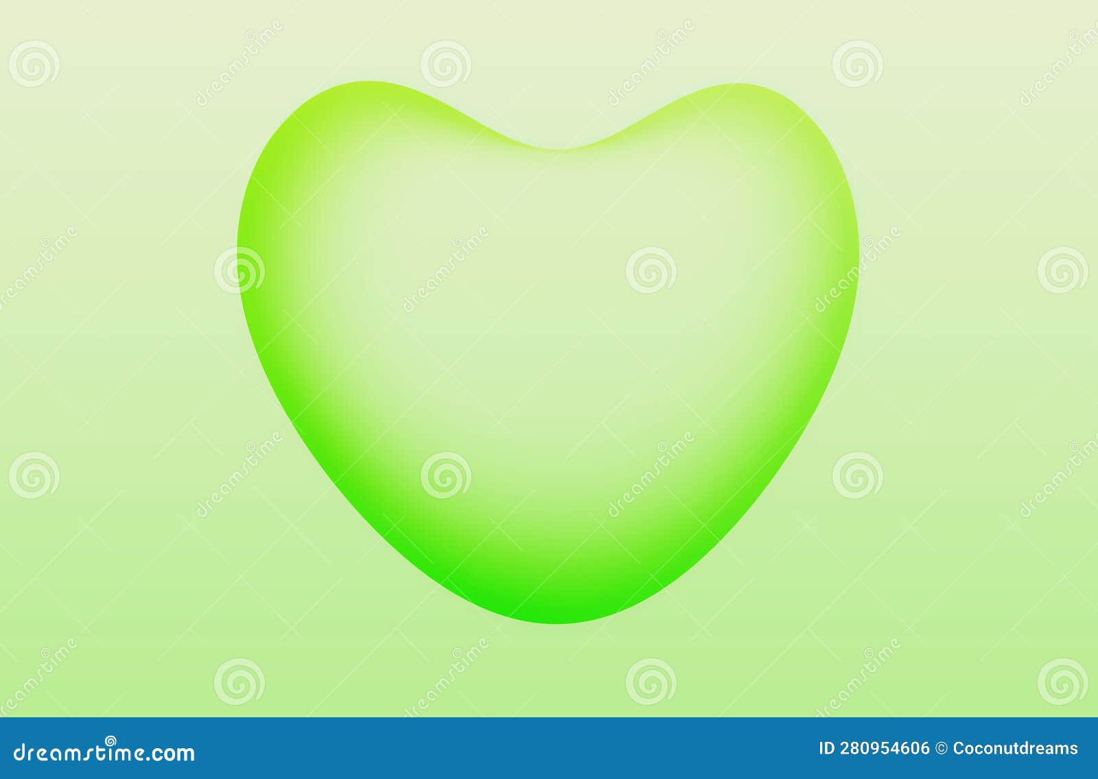 Lime Green Green 3D Heart on Gradient Color Backdrop Stock Illustration ...