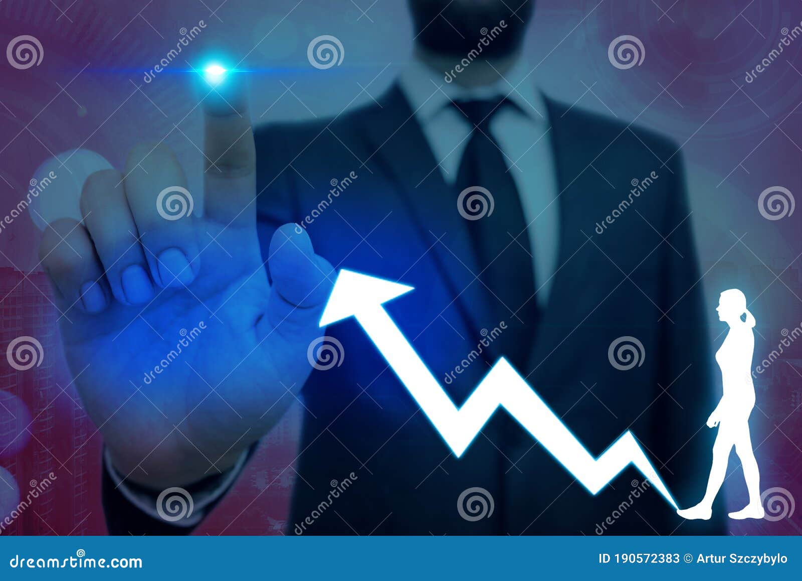 Illustration Line with Arrow Arrowhead Progressing Moving Upward ...