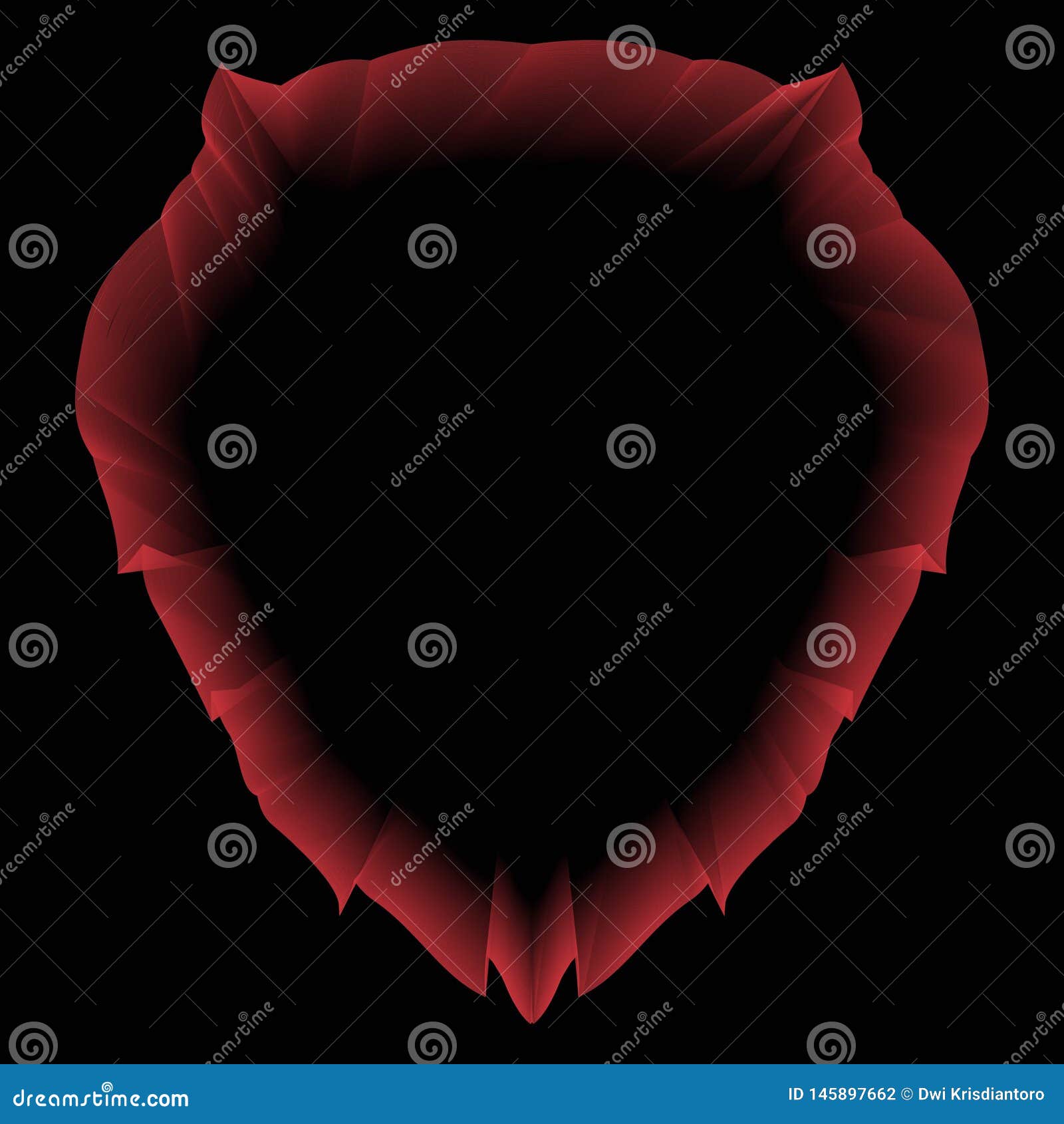 Illustration of a Lion Head Shadow with Bright Red and Sharp Fangs ...