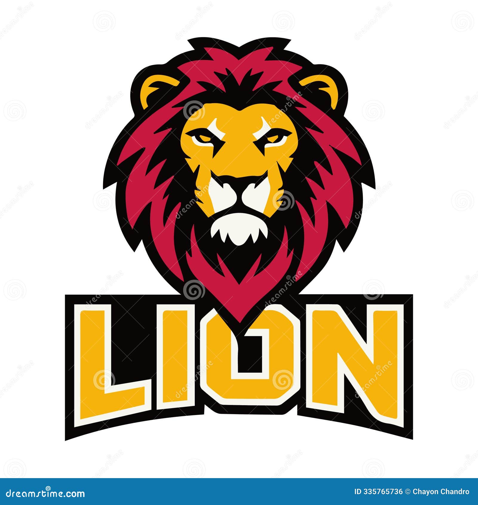 An Illustration of a Lion Mascot Logo with the Text "LION" Stock ...