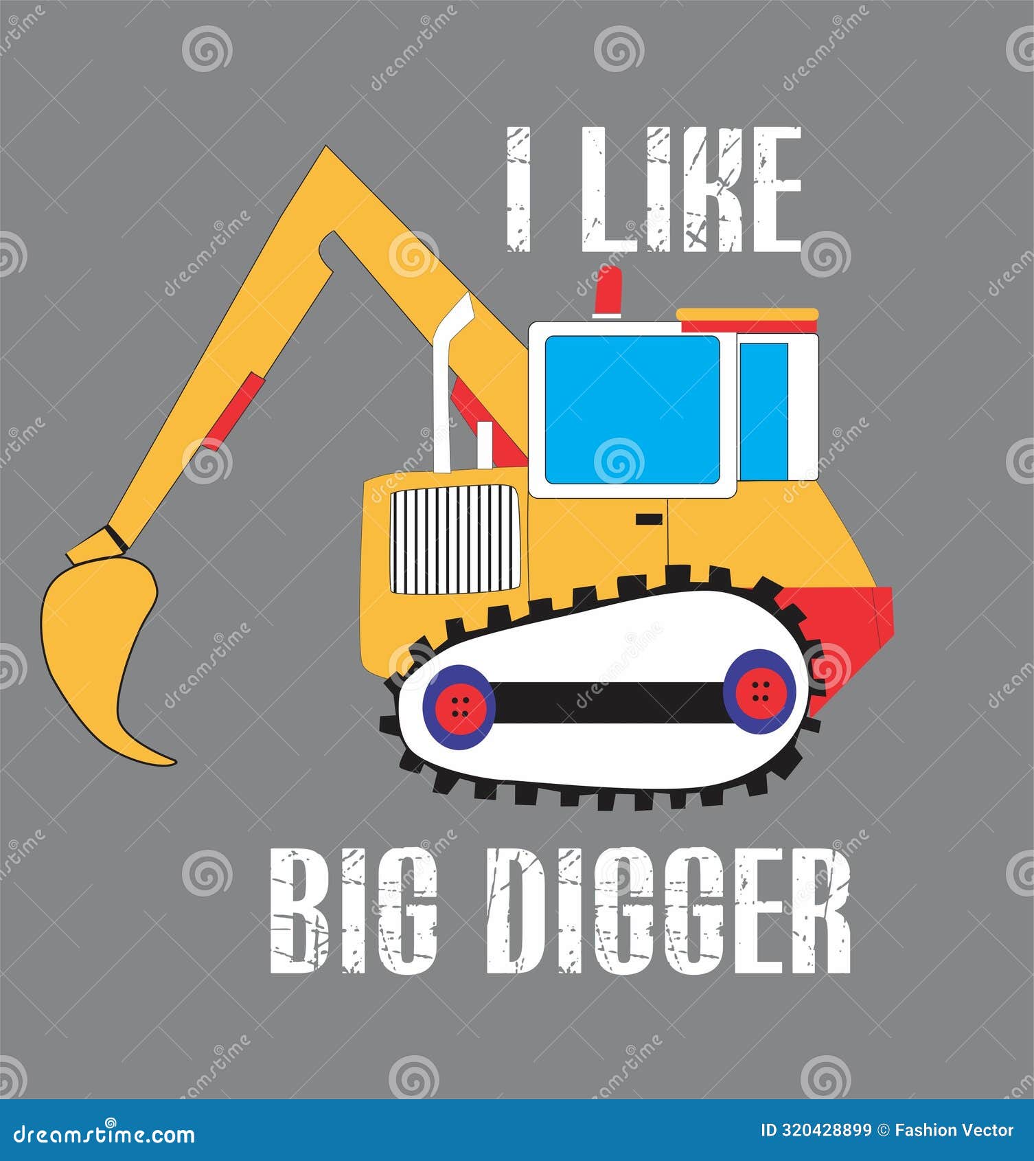 Little Digger Car Print Vector Art Stock Vector - Illustration of shirt ...