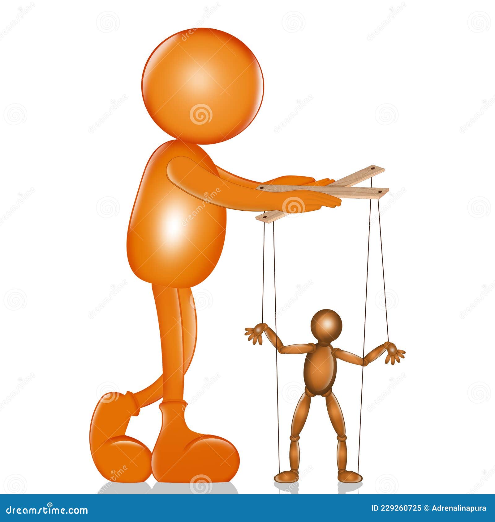 Illustration of Little Man with Puppet Stock Illustration ...