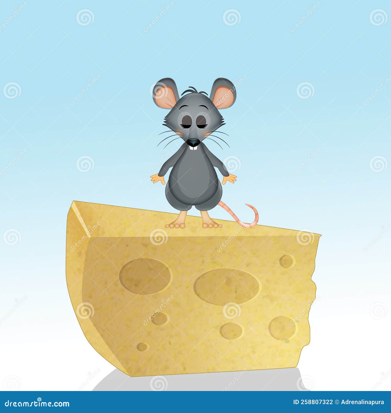 Illustration of Little Mice on Cheese Stock Illustration - Illustration ...