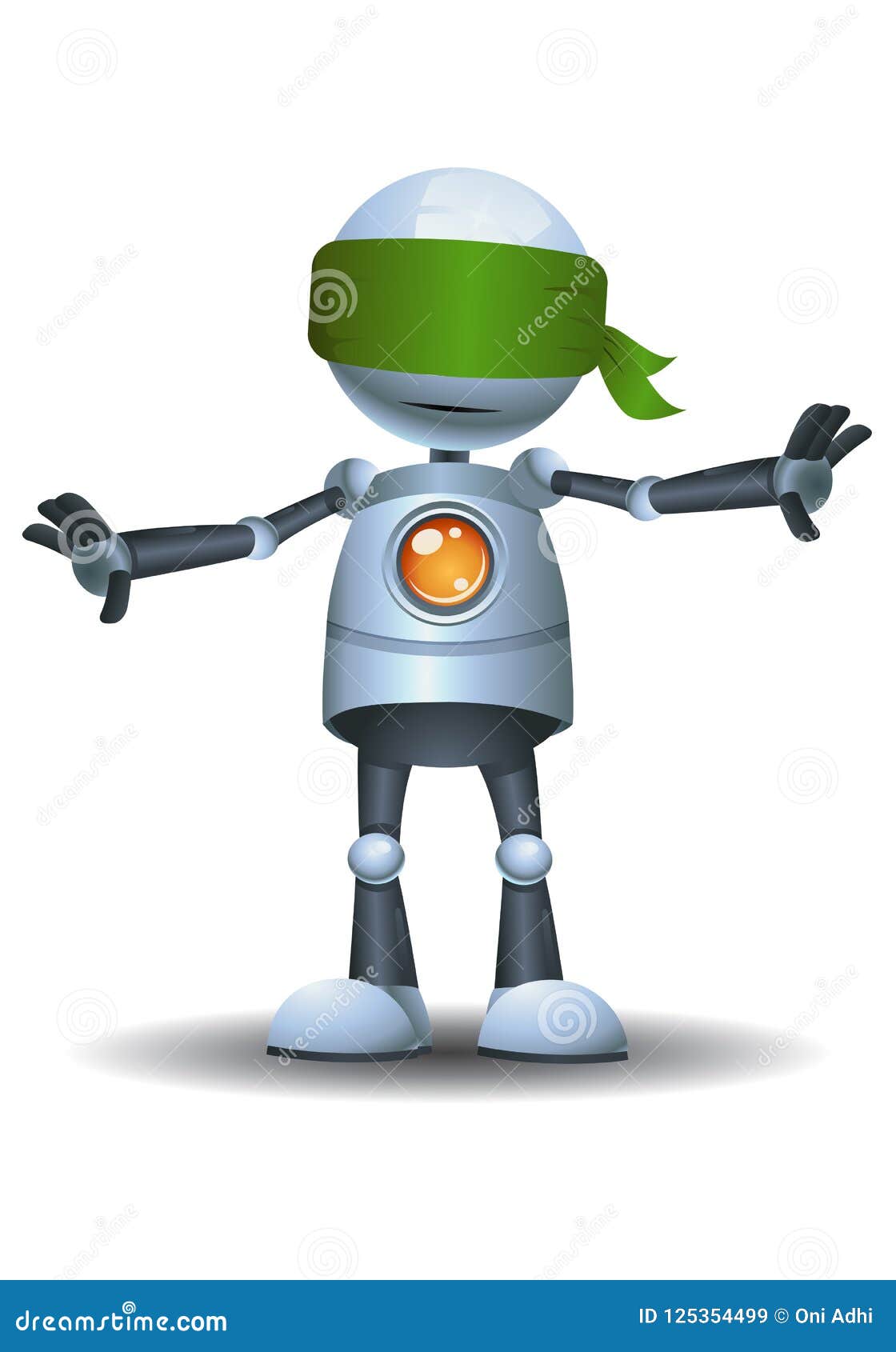 Little Robot Playing Hide And Seek Stock Vector Illustration Of Technology Character 125354499 3184