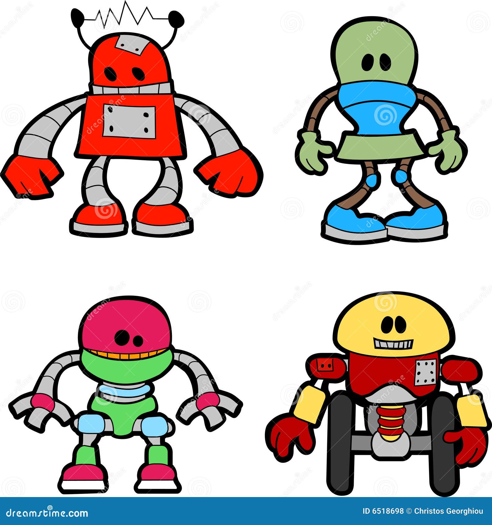 Illustration of Little Robots Stock Vector - Illustration of mechanical ...