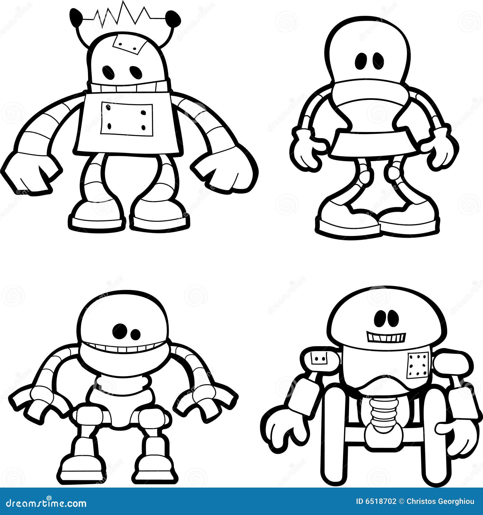 Illustration of Little Robots Stock Vector - Illustration of metal ...