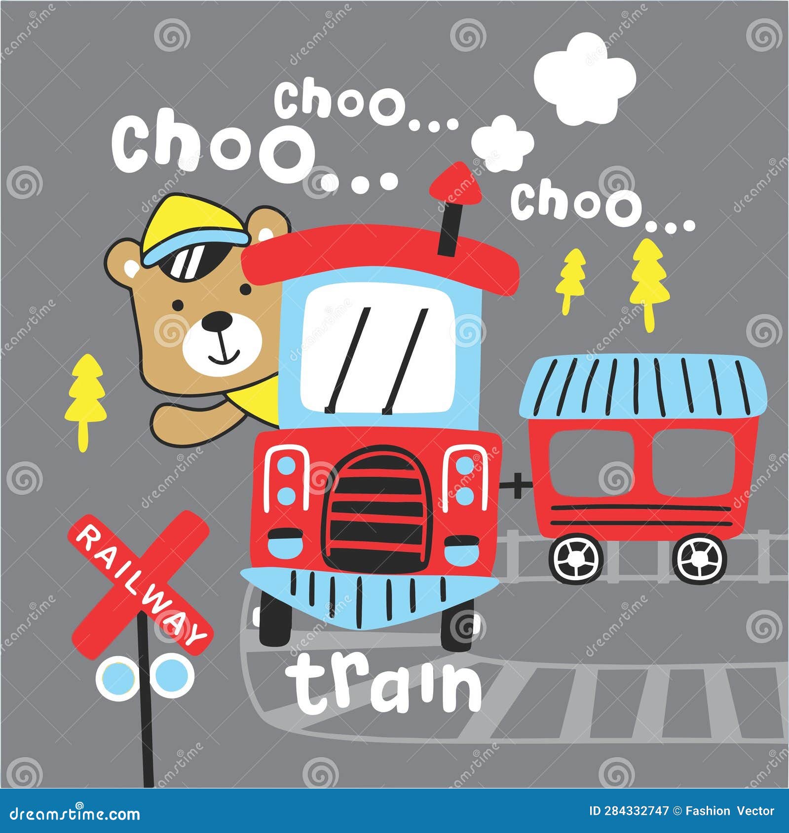 Little Train Print Vector Art Stock Vector - Illustration of cilp ...