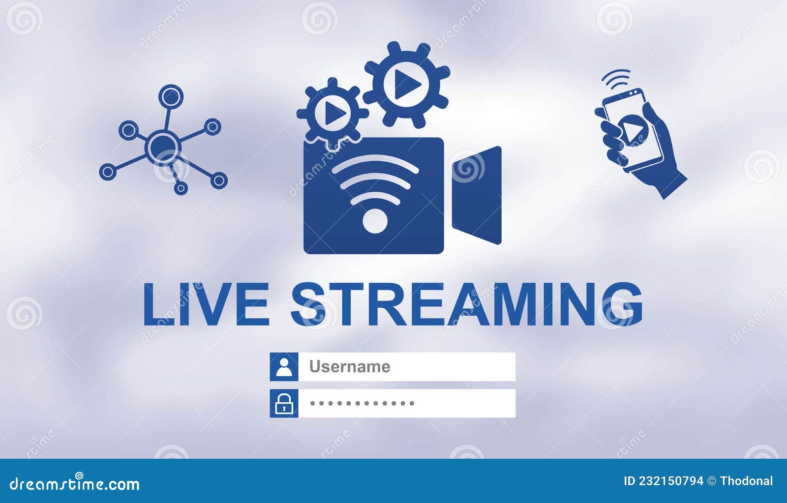 Concept of live streaming stock illustration. Illustration of computer ...