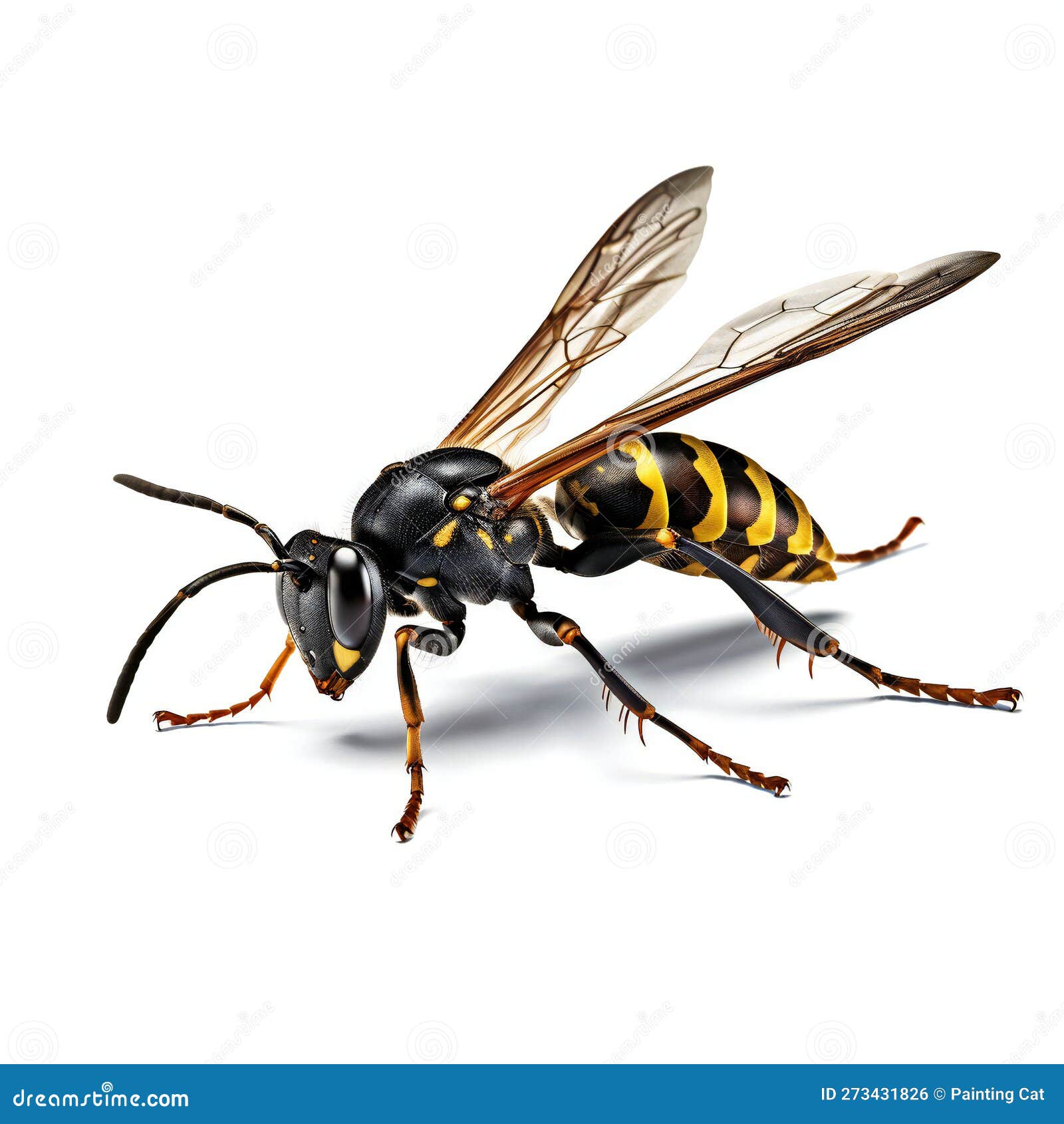 Live Wasp Isolated On White Background, Animals, Insects Stock ...