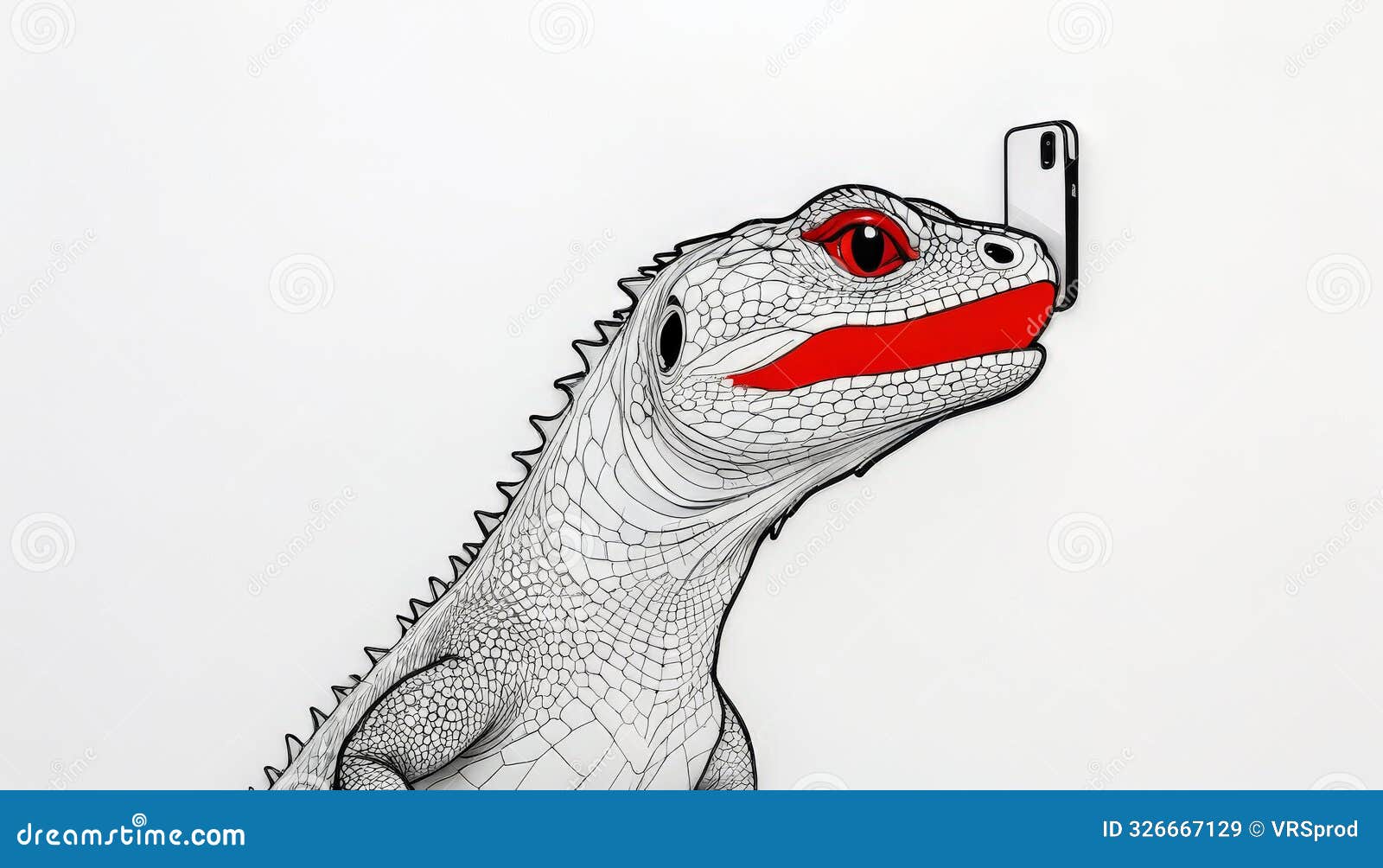 Illustration of a Lizard Using a Smartphone Stock Illustration ...